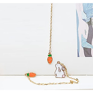Adam Victor Rabbit Carrot Bookmark- Funny Metal Rabbit Carrot Book Marker, Ideal Gift for Book Lovers, Kids, Men