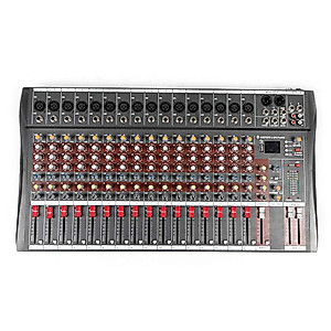 TFCFL 16 Channel Audio Mixer Professional Usb Audio Interface Sound Board Console Desk System Interface Digital USB Computer Phantom Power Stereo DJ Studio Metal+plastic Black