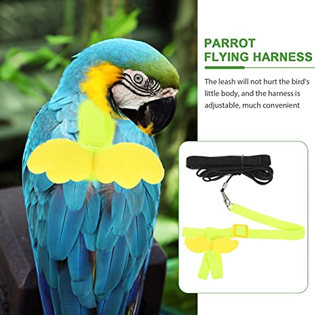 Ipetboom Rabbit Toys Rope Leash Pet Parrot Bird Harness Leash Pet Anti- bite Flying Training Rope for Budgerigar Lovebird Cockatiel Mynah Small Birds Yellow Tool Toys Bunny Toys