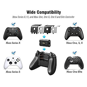 ElecGear Xbox Solo Charging Dock with 1200mAh Rechargeable Battery, Wall Mount and Desktop Dual Purposes USB Charger Stand Docking Station for Xbox Series X|S, Xbox One, S, X Wireless Controller