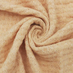 Toast Chambray Waffle Brush Poly Rayon Spandex Knit Fabric