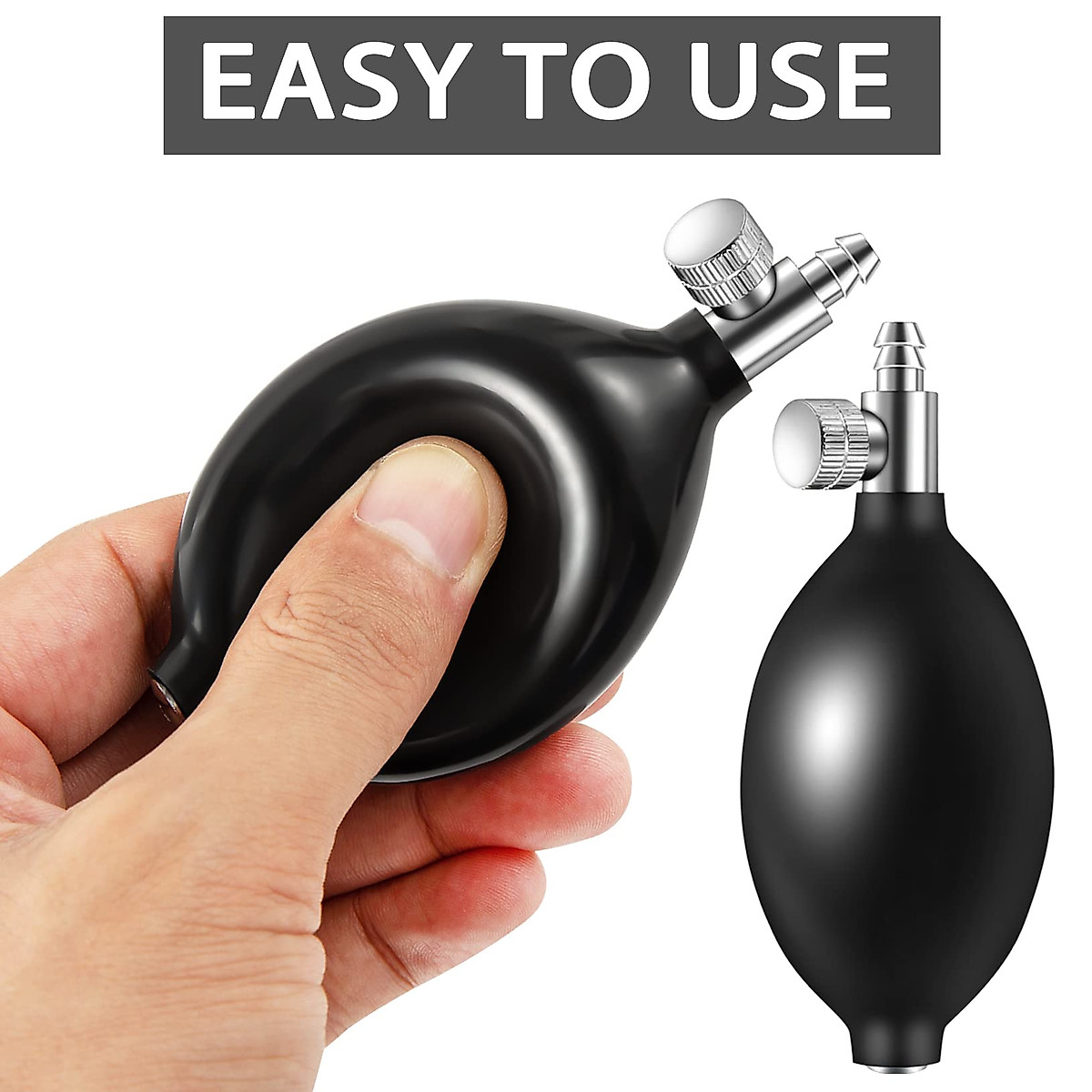 Lamoutor 3Pcs Blood Pressure Latex Bulb Replacement Inflation Bulb Pump Hand Squeeze Sphygmomanometer Bulb with Air Release Valve