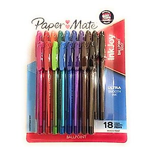 Paper Mate Inkjoy 100ST Ballpoint Pen - 1mm - 18ct - Multicolor