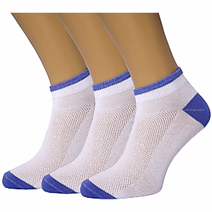 3 Pack Unisex Ultra Thin Breathable Dry Fit Low Cut Running Ankle Socks black white grey color (White/Blue, Shoe Sizes 6-12 US/Socks Sizes 10-13)
