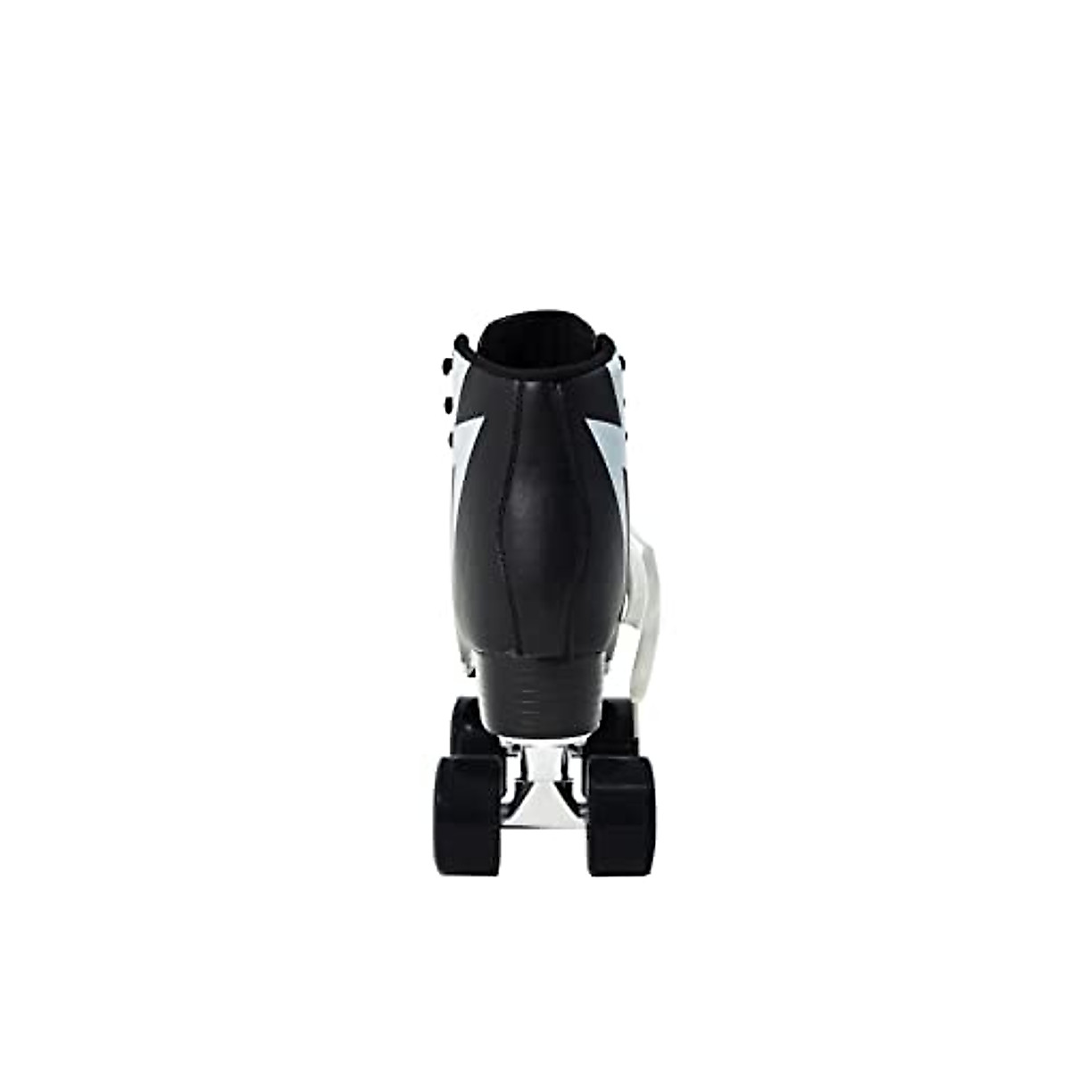 Angels Skates (Thunder Bolt Black, 8) - Kids' & Women's Roller Skates - Premium Quality PU Leather Quad Roller Skates - Non Adjustable High- top Perfect Indoor Outdoor Girls Retro Skates - 1-13 Sizes