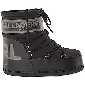 Karl Lagerfeld Paris Women's Pavan Winter Bootie Ankle Boot, Black, 6