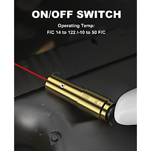 Feyachi Bore Sighting Laser 9mm Red Dot Laser Boresighter for Handgun Pistol with Tail Switch Included