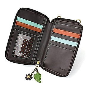CHALA Wallet Crossbody Cell Phone Purse-Women Faux Leather Multicolor Handbag with Adjustable Strap (Sunflower - Black)