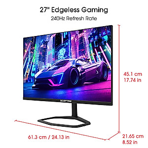 Sceptre 27 inch 240Hz Gaming Monitor AMD FreeSync Premium HDMI DisplayPort Build-in Speakers Machine Black 2024 (FWD240 Series)