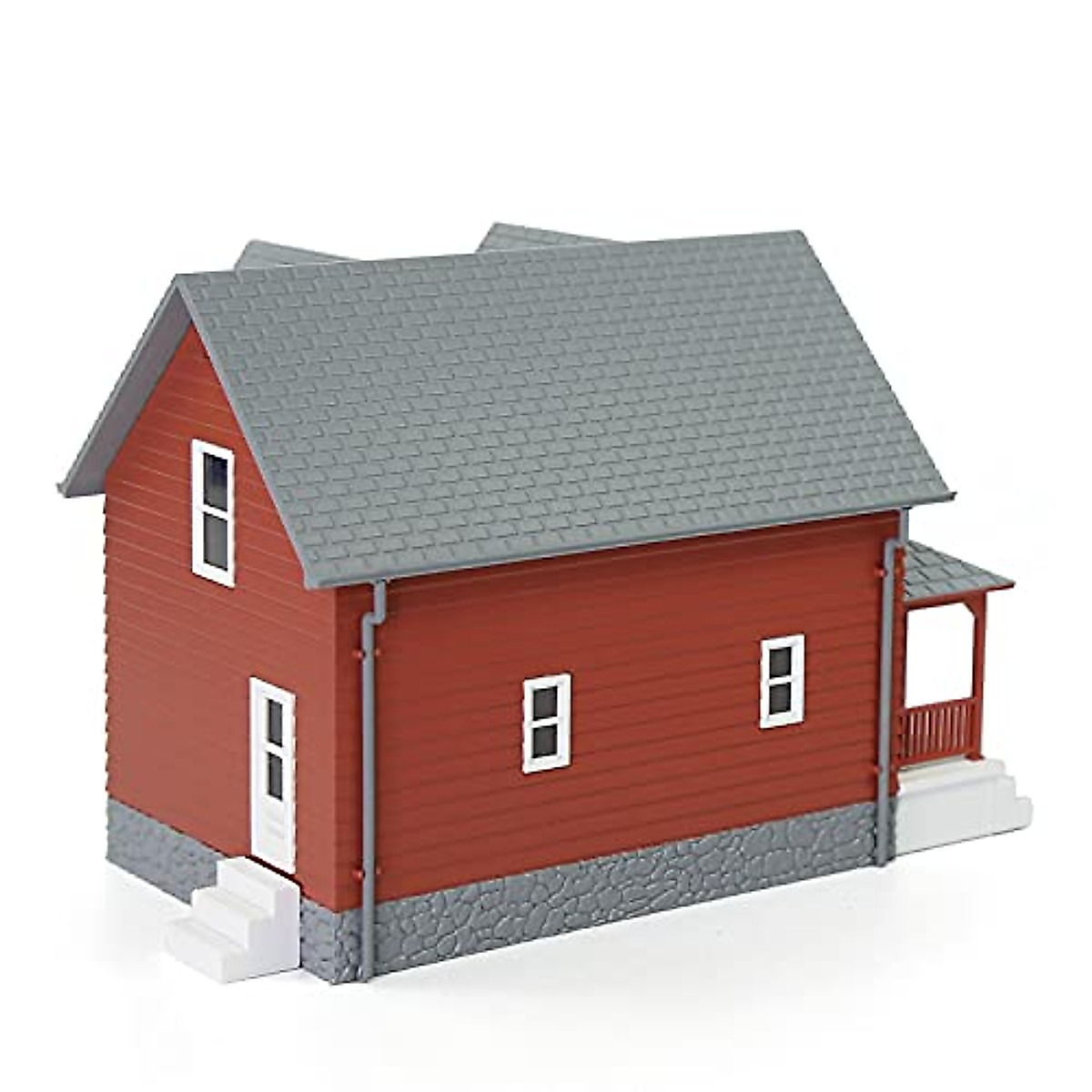 N Scale Model Building 1:160 Residential Modern House Assembled Architectural for Model Train Layout Diorama JZN01 (Red)
