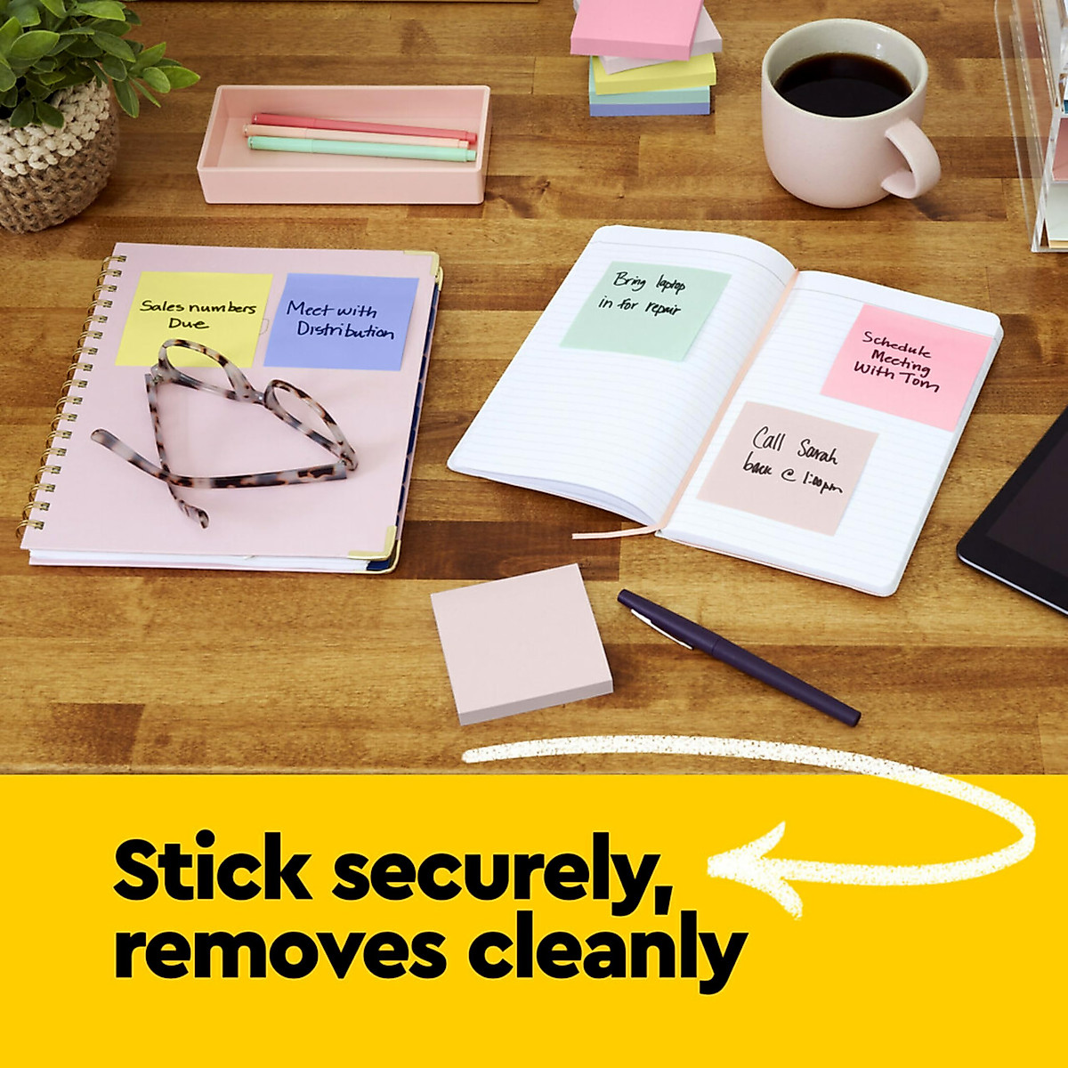 Post-it Mini Notes, 1.5x2 in, 12 Pads, America's #1 Favorite Sticky Notes, Canary Yellow, Clean Removal, Recyclable (653)