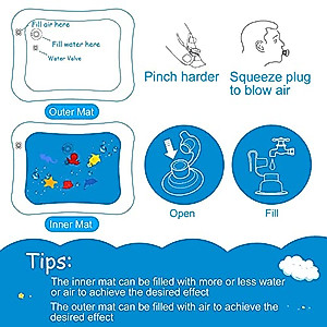 Marysay Tummy Time Water Mat Infant Toys 3 6 9 Months Baby Inflatable Play Activity Center for Newborn Boys Girls