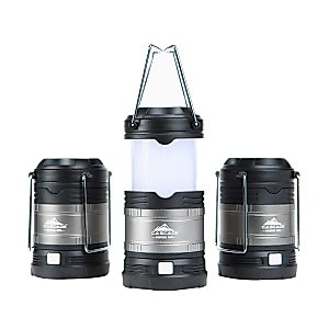 Cascade Mountain Tech Collapsible LED Lantern, Perfect Lighting for Camping, BBQ's and Emergency Light - 3 Pack Batteries Included …