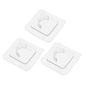 DECHOUS 3pcs Hook Bracket Shower Curtains Hooks Wall Mounted Holder Shower Curtain Holder Adhesive Curtain Rod Holders Shower Rod Mount Retainer Curtain Rod Support Shower Rod Holder Abs