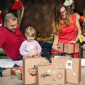 Moretoes 40pcs Brown Paper Bags with Handles Assorted Size Gift Bags, Kraft Paper Bags, Paper Shopping Bags, Craft Bags, Merchandise Bags