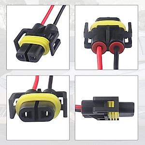 2 Pack H11 Headlight Wiring Harness Sockets,H11 Connector with Headlight Pigtail,Universal Fog Light Wiring Harness Connector Car Accessories for Most Cars SUVs Trucks