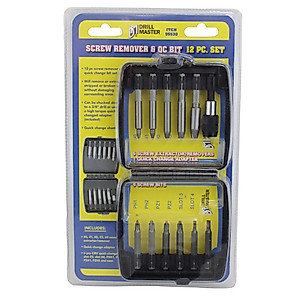 DRILL MASTER Screw Remover & Quick Change Bit 12-Piece Set