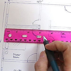 GIFTEXPRESS Pack of 6, Jeweltones Color Ruler, 12 Inches