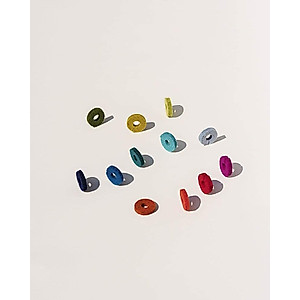 Graf Lantz Wine-O's Wine Glass Identifier - 12 Piece - Round 100% Merino Wool - Eliminate Unknown Glass Syndrome - Rainbow Mix