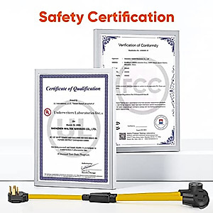 IKITS NEMA 14-30P to Two 14-30R 4 Prong Dryer Y Splitter 3ft, 30Amp 250Volt 7500W STW 10 AWG Dryer Y Adapter Cord, for Dryer Outlet and Level 2 EV Charging