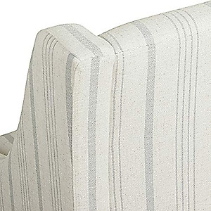 HomePop Modern Swoop Arm Accent Chair, Dove Grey Stripes