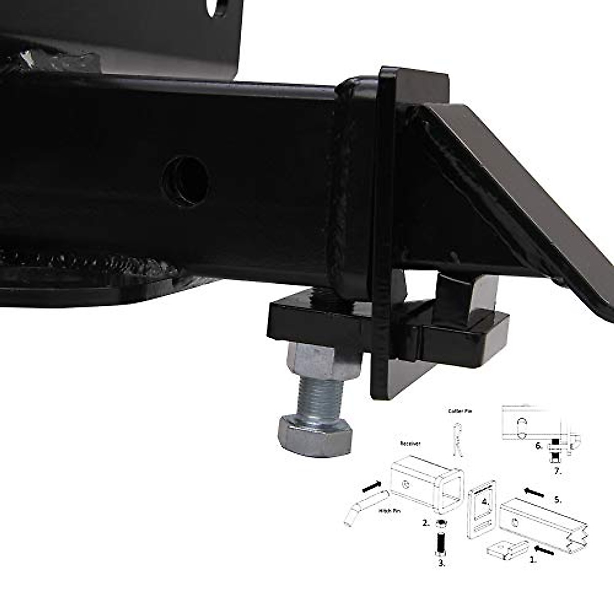 NIXFACE 2" Heavy Duty Hitch Coupling Clamp - Anti Rattle Device Tightener Receiver