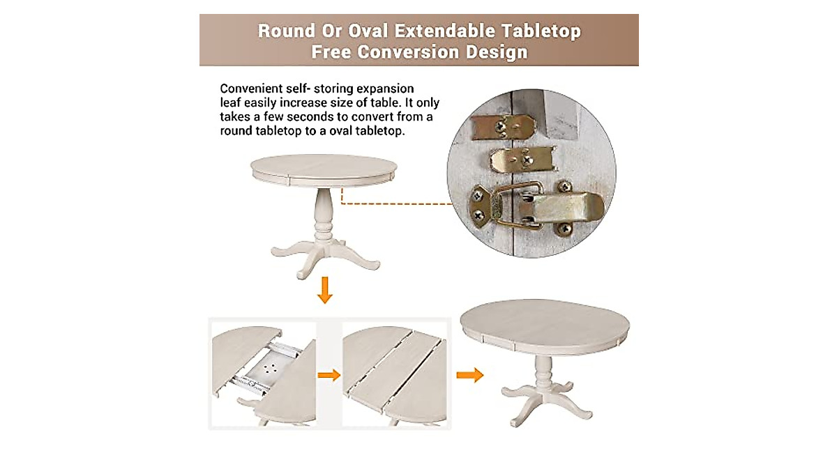 Merax Dining Table Set for 4 - Retro Style & Comfort