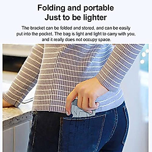 QiBok Aluminum Alloy Foldable Phone Stand, Portable Cell Phone Stand for Desk and Adjustable Height, Cell Phone Holder Cradle Dock Compatible Most of Phone