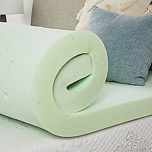 Bridgevine Home Gel Infused Ventilated Memory Foam Mattress Topper, 3 inch, Twin XL Size, CertiPur-US Certified