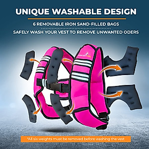 Gymnastics Power - Weighted Vest 6LB, 8LB, 10LB, 15LB, 25lb, 35lb, 45lb, 60lb Removable Iron Weights for Men and Women Workout for Calisthenics and Fitness Sport Training (Pink, 6 LB)