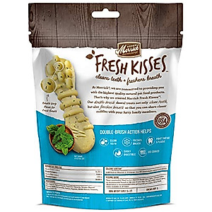 Merrick Fresh Kisses Double-Brush Dental Dog Treats With Mint Breath Strips For Toy Breeds - 33 ct. Bag