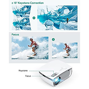 Wireless Wi-Fi Mini Projector, Portable LED Projector with 720p HD Resolution and 1080p FHD Support, 5500 Lux Brightness, Smartphone Screen Sync, Compatible with Laptops, TV Sticks, PS4, HDMI, AV, USB
