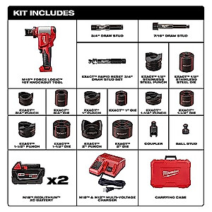 Milwaukee 2677-21 M18 FORCE LOGIC 6T Knockout Tool 1/2" - 2" Kit