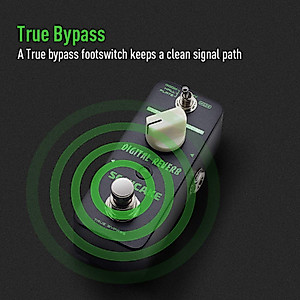 SONICAKE Reverb Guitar Pedal 3 Modes Room Hall Plate Guitar Effects Pedal Digital Reverb True Bypass