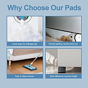 Anti Vibration Pads, SEISSO Washing Machine Foot Pad Stabilizer, Double Heighten Non Slip Shock and Noise Cancelling Support Mat, Stops Washer Dryer Moving Shaking Walking Skidding Protects Floor