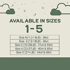 Happy Little Camper Ultra-Absorbent Hypoallergenic Natural Disposable Baby Diapers, Chlorine-Free Protection for Sensitive Skin, Crawler, Size 3, 92 Count