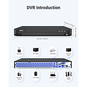 ANNKE 32 Channel H.265+ Security AI 3K Lite DVR Recorder with 4TB Hard Drive, 5-in-1 5MP Surveillance CCTV 32CH Hybrid DVR with Human/Vehicle for Home/Business Security Camera System, P2P Technology