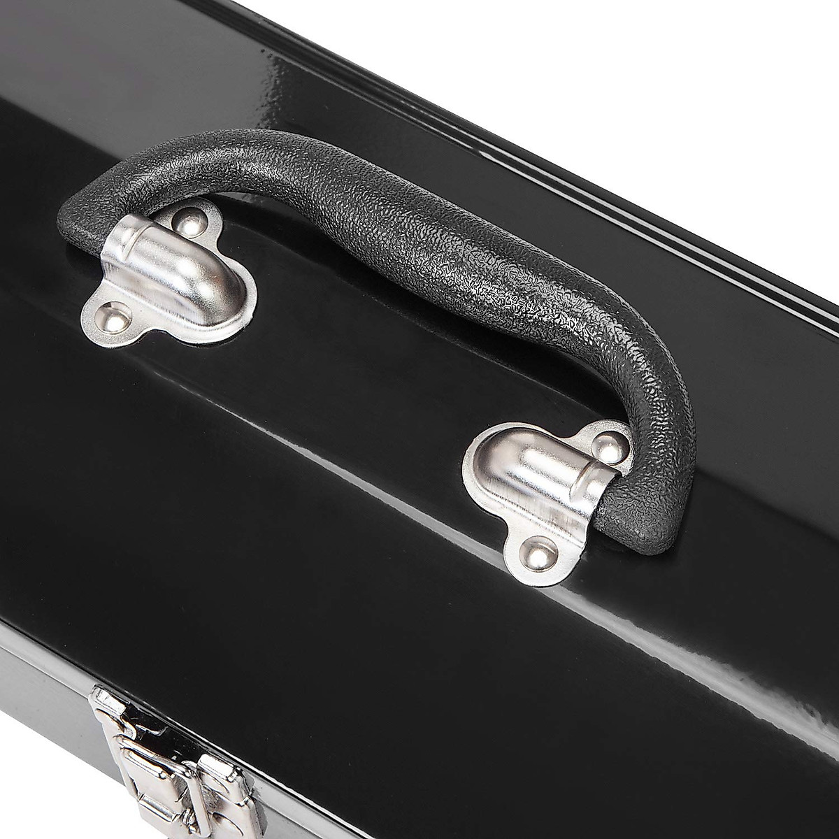 Torin ATB102B 16" Hip Roof Style Portable Steel Tool Box with Metal Latch Closure, Black