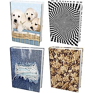 Easy Apply, Reusable Book Covers 4 Pk. Best Jumbo 9x11 Textbook Jackets for Back to School. Stretchable to Fit Most Large Hardcover Books. Perfect Fun, Washable Designs for Girls, Boys, Kids and Teens