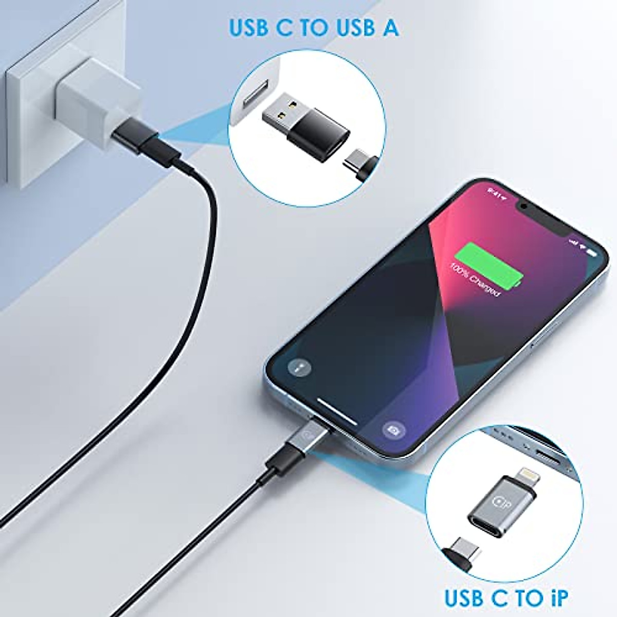 XGWYANT USB to USB C,Type C Female to USB Male,Type C Male to Type C Female,Micro USB,Compatible Mode,IP,Laptop, PC, Power Bank and More Type C Devices（5Pack）