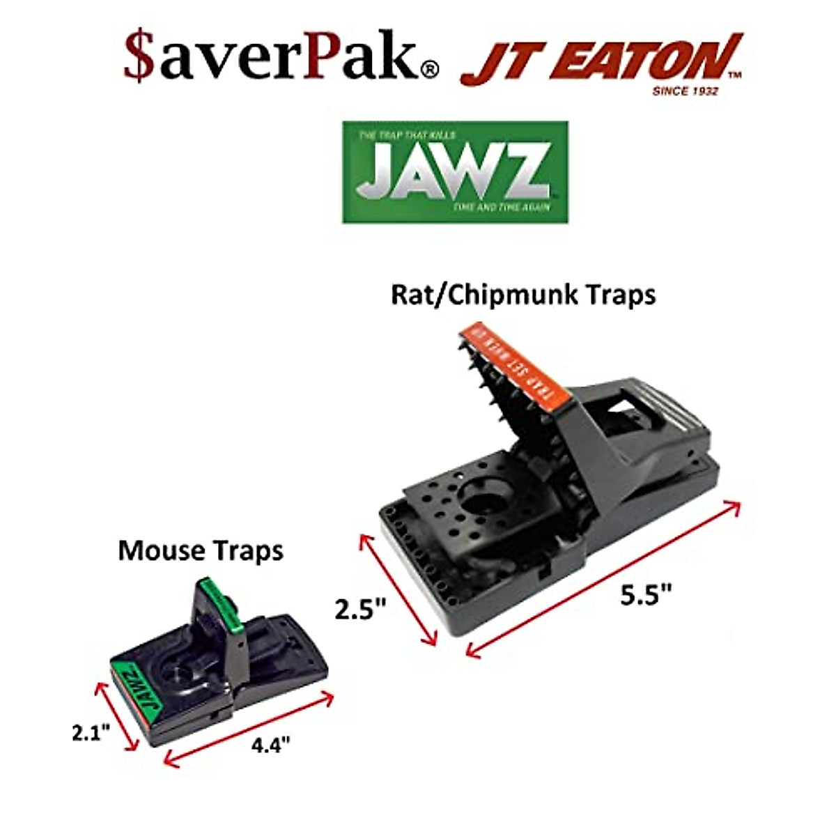 $averPak 4 Pack - Includes 4 JT Eaton Jawz Mouse Traps for use with Solid or Liquid Baits