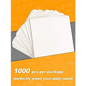 SMARTAKE 6 x 6 Inches Wax Paper, 1000 Pcs Non-Stick Hamburger Patty Paper, Square Sandwich Separators Wrap Paper, for Lunch, Restaurants, Barbecues, Picnics, Parties, Barbecue, White