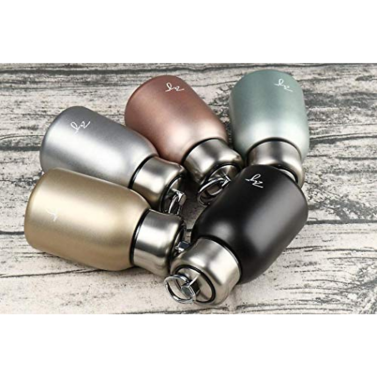 Mini Water Bottles,9 oz Vacuum Thermo Bottle with Leakproof Stainless Water Flask for Coffee Hot and Cold Drink,Portable Sport (Rose gold color)