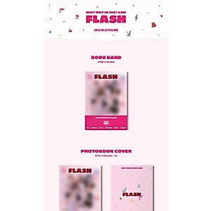 DREAMUS ROCKET PUNCH FLASH 2nd Single Album CD+Poster+Photobook+Photocard+Sticker+Message card+Tracking, Pink