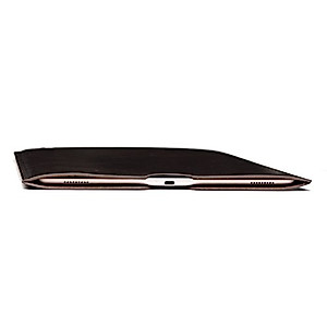 Dockem Executive Sleeve for iPad Pro 12.9 (2015 & 2017): Premium Dark Brown Synthetic/Vegan Leather Lined with Soft Microfiber Felt: Slim, Simple, Slip-on Tablet Case