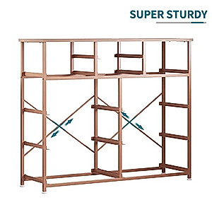 LUMTOK 10-Drawer Dresser, Fabric Storage Dressers Drawers for Bedroom, Hallway, Nursery, Closets, Steel Frame, Wood Top, Easy Pull Handle (Rose Gold)