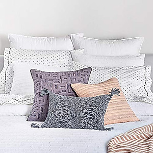 Splendid Home Knitted Jersey Decorative Pillow Throw Pillow, 12x18, Navy/White