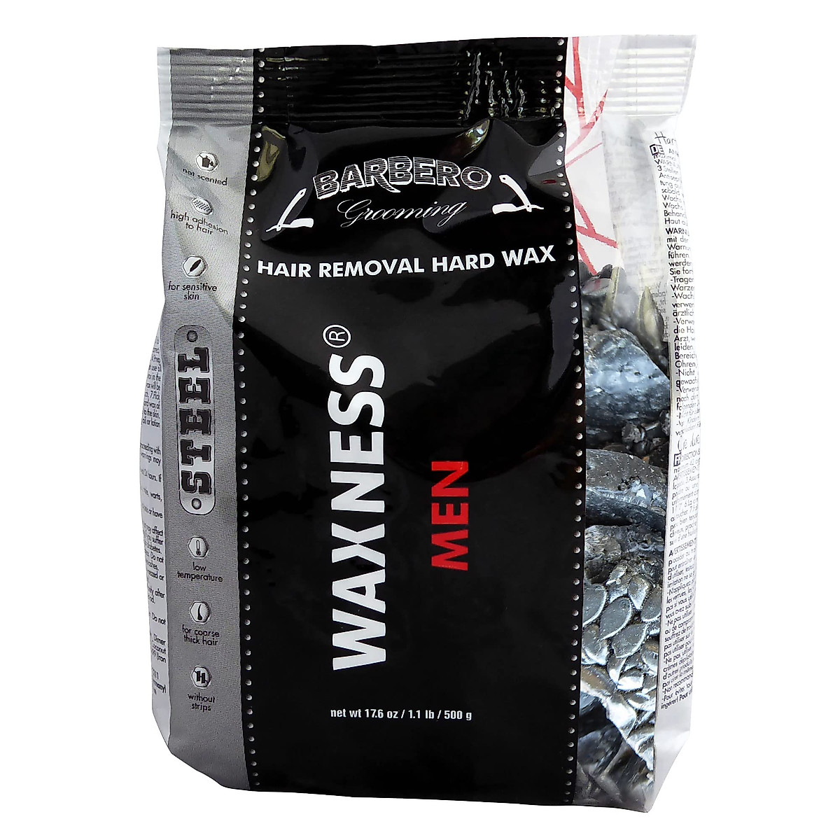 Waxness Barbero Depilatory Hard Wax Kit with W-CUBE Black D