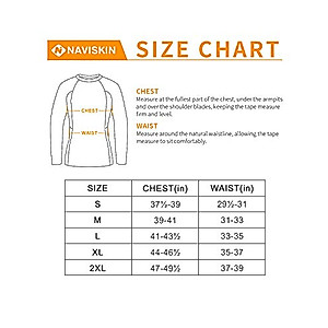 NAVISKIN Men's Long Sleeve Rash Guard Swim Shirts Compression Rashguard Sun Shirts UPF 50+ Baselayer Sun Shirts Black Size XXL