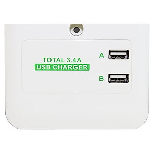 RND Wall Power Station includes 3 AC Plugs and 2 USB ports (3.4A total) with Surge for iPhone, iPad, Samsung Galaxy, LG, HTC, Moto and all USB Compatible Devices